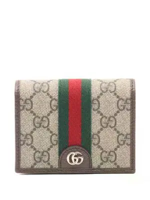 Gucci Ophidia Gg Supreme Leather Wallet - Neutrals