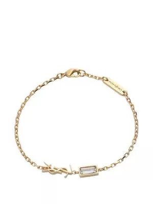 Saint Laurent Cassandra Logo Plaque Chain Bracelet - Gold