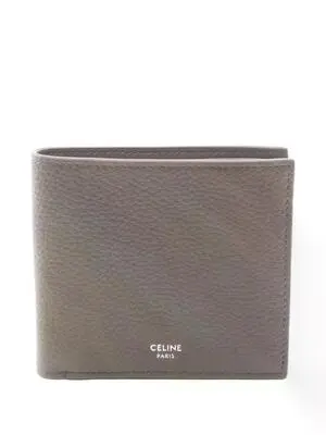 Celine Bifold Leather Card Holder - Grey