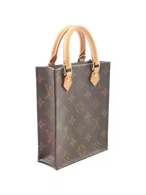 LOUIS VUITTON Petite Sac Plat Monogram Tote Bag - Brown