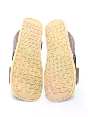 Prada Triangle Logo Criss-cross Slide Sandals
