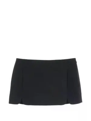 Miu Miu Mini Skirt With Gold-tone Logo Plaque