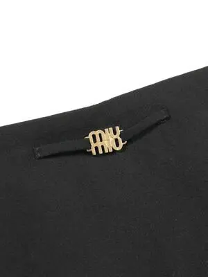 Miu Miu Mini Skirt With Gold-tone Logo Plaque