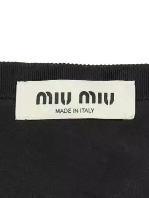Miu Miu Mini Skirt With Gold-tone Logo Plaque