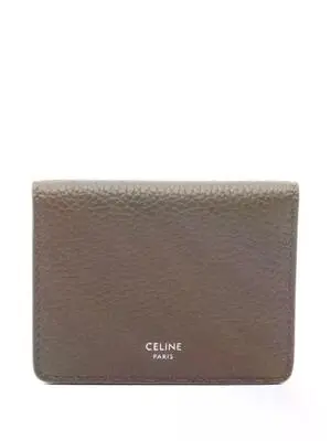 Celine Bifold Leather Card Holder - Brown