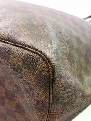 LOUIS VUITTON Damier Ebene Neverfull Mm Tote Bag