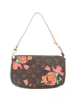 LOUIS VUITTON X Stephen Sprouse 2008 Pochette Accessories Monogram Rose Shoulder Bag - Brown