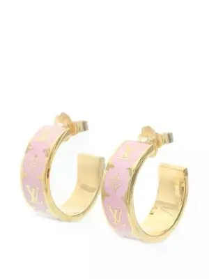 LOUIS VUITTON Nanogram Enamel Hoop Earrings