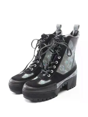 LOUIS VUITTON 2019 Laureate Line Monogram Platform Boots - Black
