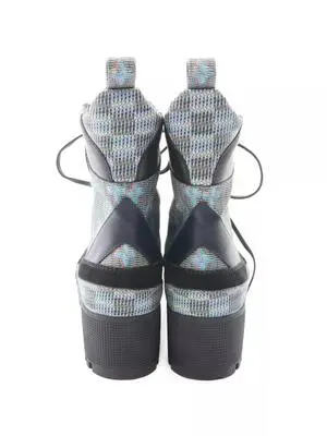 LOUIS VUITTON 2019 Laureate Line Monogram Platform Boots