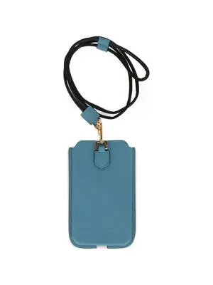TOM FORD Grained-texture Detachable-strap Phone Case - Blue
