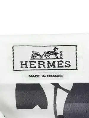 Hermès 2010s Serie Button Back-print Shirt