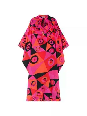 Emilio Pucci Occhi Print Silk Kaftan - Pink