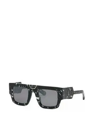 Philipp Plein Marbled Square-frame Sunglasses - Black