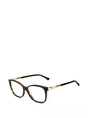 JIMMY CHOO Crystal-embellished Rectangle-frame Glasses