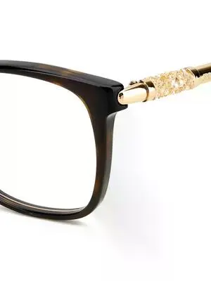 JIMMY CHOO Crystal-embellished Rectangle-frame Glasses