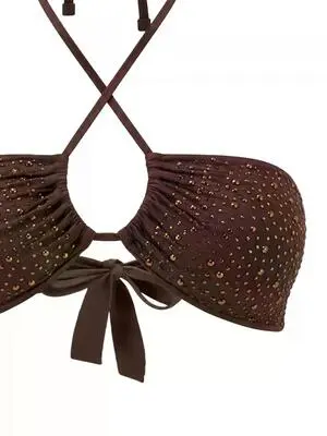 Guess Embellished Halterneck Bikini Top & Briefs