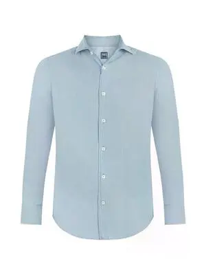 Fedeli Long-sleeve Button-down Shirt - Blue