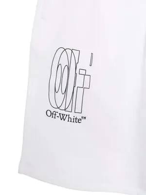Off-White Drawstring Shorts With Arrows Print
