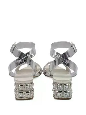 Miu Miu Crystal-embellished Patent Leather Sandals