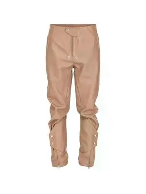 Rick Owens Belted Leather Trousers - Neutrals