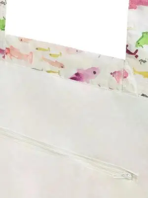 Vilebrequin X Fabrice Hyber Fish Print Linen Beach Bag