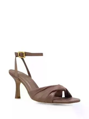 ANDREA CARRANO Ruched-strap Sandals - Brown