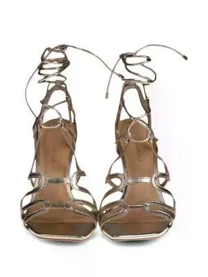 ANDREA CARRANO Metallic Lace-up Sandals
