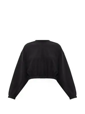 Adidas Logo Embroidered Cropped Sweatshirt