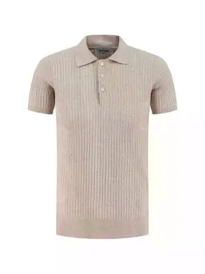 GRAN SASSO Ribbed-knit Polo Shirt - Neutrals