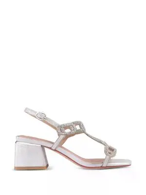 ALMA EN PENA Crystal-embellished Heeled Sandals - Silver