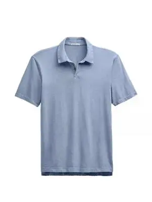 JAMES PERSE Suede-effect Jersey Polo Shirt