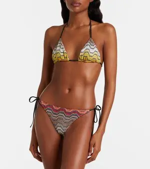 Missoni Metallic Zigzag Triangle Bikini
