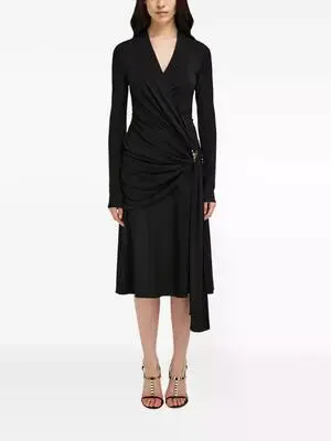 FERRAGAMO Viscose Jersey Dress With Gancini Brooch