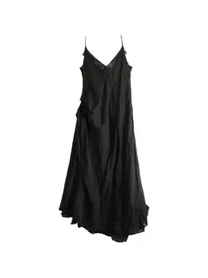 MARC LE BIHAN Lace-trim Gathered Dress - Black