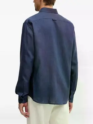 TRUSSARDI Logo-embroidered Linen Shirt