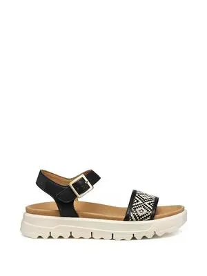 Geox Xand 2.1s Geometric-pattern Buckled Sandals - Black