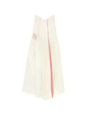 INJIRI Embroidered Sleeveless Maxi Dress - Neutrals