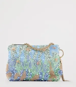 JIMMY CHOO Callie Embellished Satin Clutch Bag - Blue