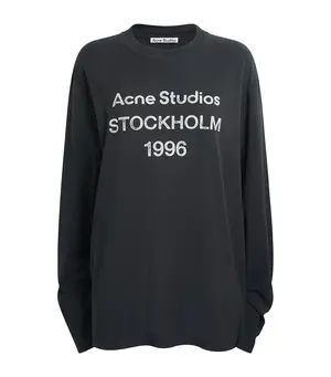 Acne Studios Logo Long Sleeve T-shirt - Black