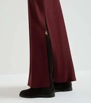 Brunello Cucinelli Satin Maxi Skirt - Red