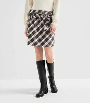 Brunello Cucinelli Virgin Wool-blend Checked Mini Skirt