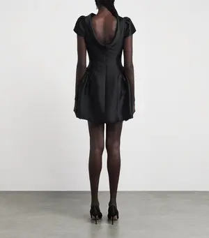 SELF-PORTRAIT Taffeta Mini Dress - Black