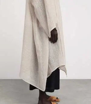 Eskandar Longline Linen-blend Cardigan