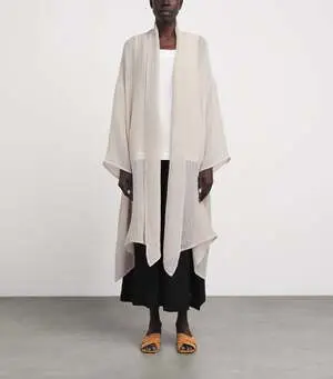 Eskandar Longline Linen-blend Cardigan