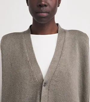 Eskandar Sleeveless Linen-organic Cotton Cardigan - Neutral