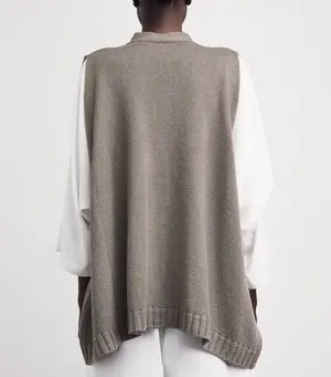 Eskandar Sleeveless Linen-organic Cotton Cardigan - Neutral