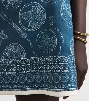 ALEMAIS Alémais Lucky Printed Linen Mini Skirt
