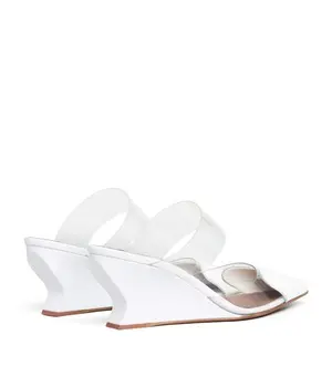 Alaïa Le Coeur Wedge Mules - White