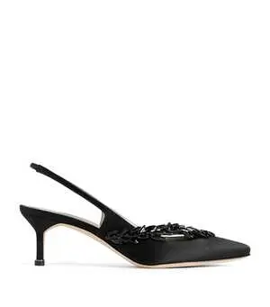 Balenciaga X Manolo Blahnik Embellished Slingback Heels 50 - Black